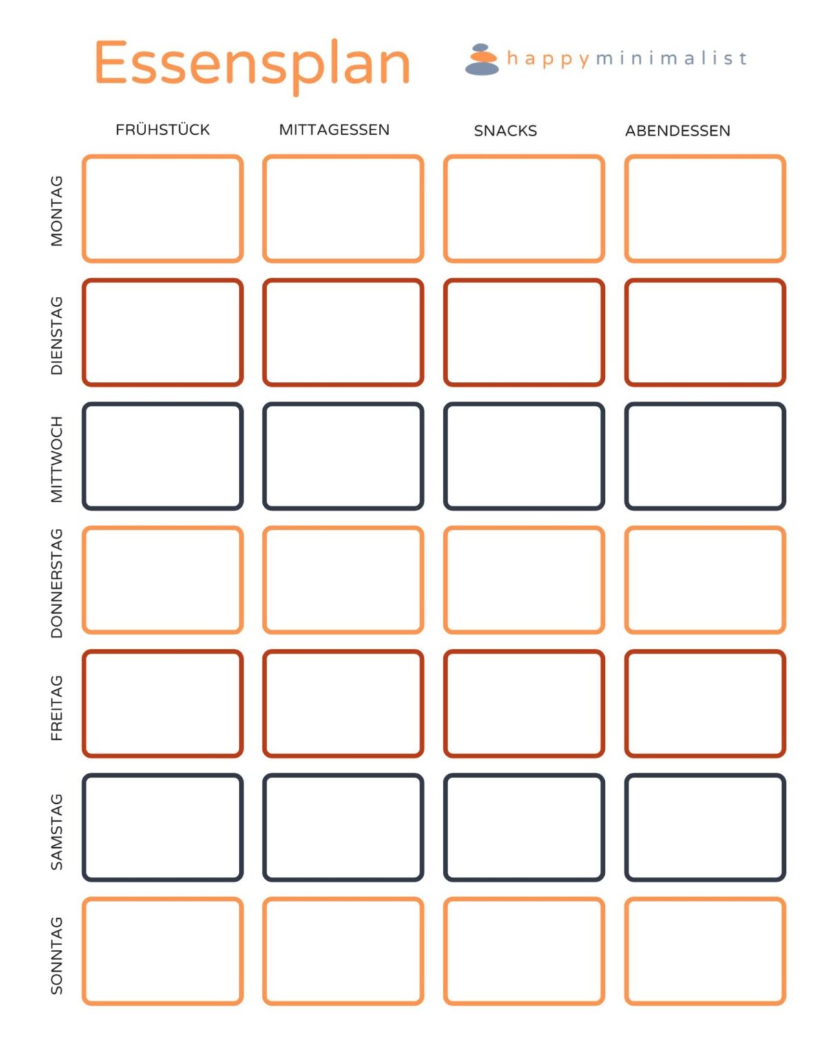 Kostenlose Essensplan Vorlage mit vielen Tipps 🍀
