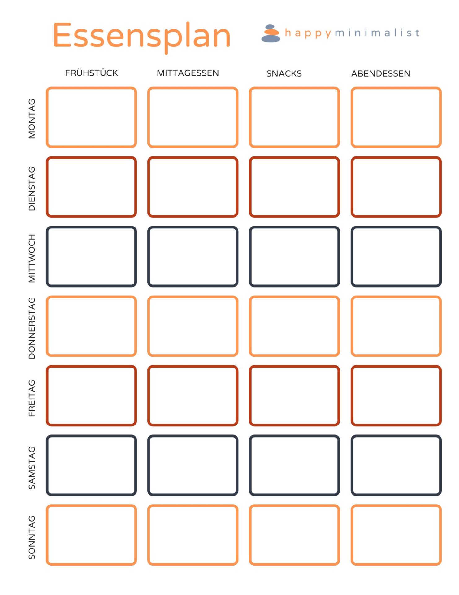 Kostenlose Essensplan Vorlage mit vielen Tipps 🍀